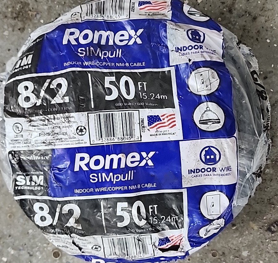 Romex 50 ft. 8/2 Black Stranded SIMpull NM-B with G Wire - La Paz ...