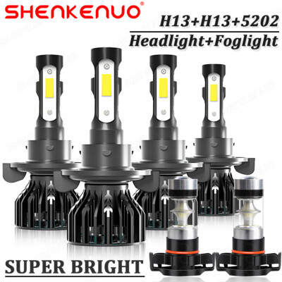 For Jeep Gladiator 2020 LED Headlight High Low Beam + Fog Light Bulb ...
