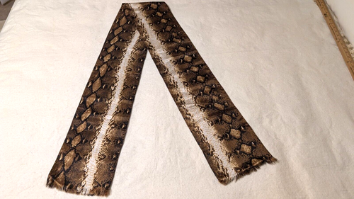 Men's Opera Scarf 7'' x 70'' Double Sided Brown Multi-Color Snakeskin ...