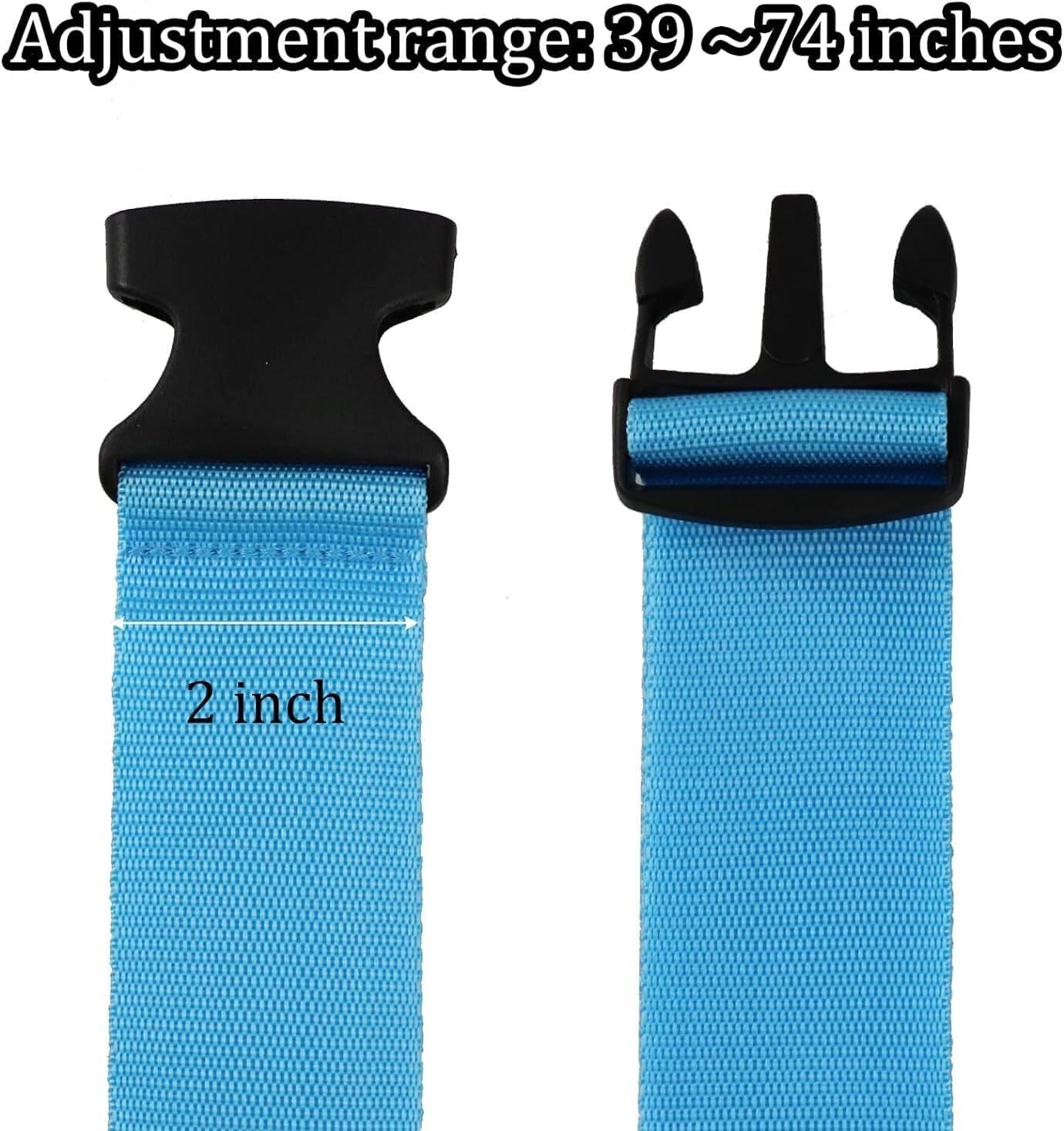 Luggage Suitcase Straps Heavy Duty Snap Buckle Neon easily Spotted ...