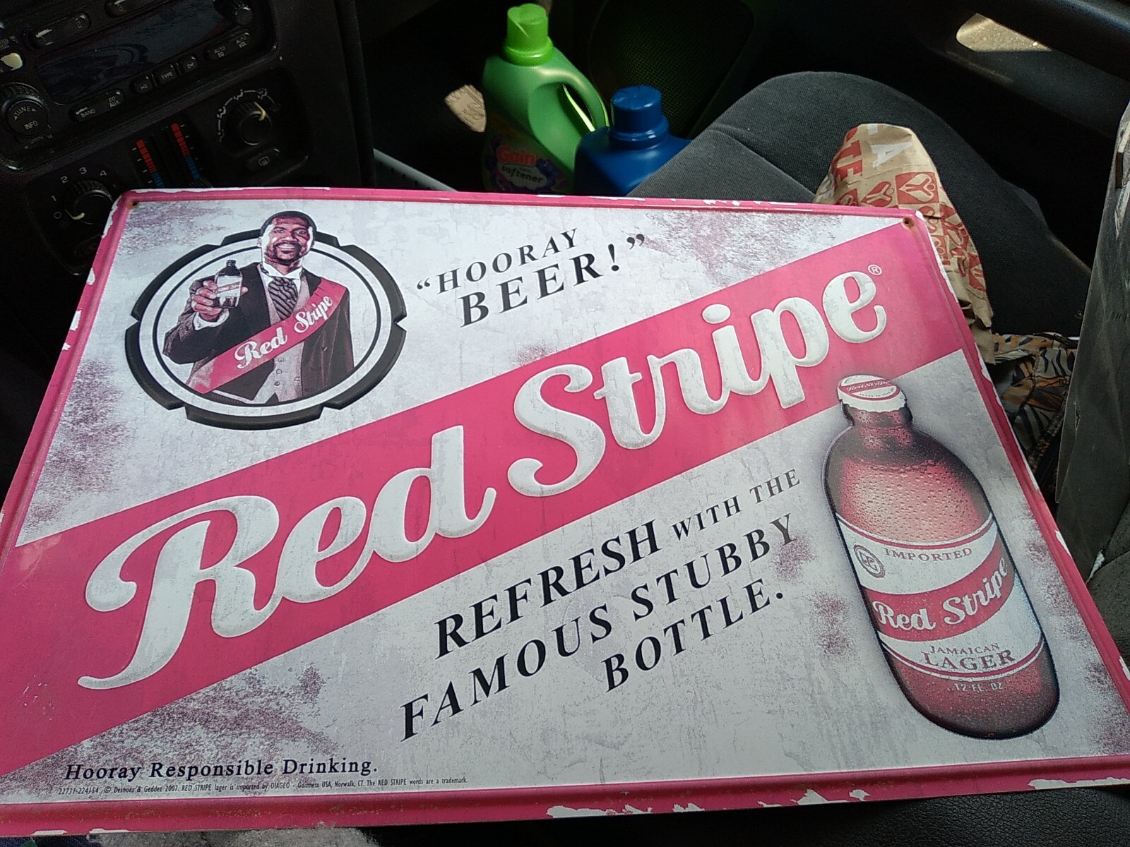 Red Stripe Hooray Beer Stubby Bottle Metal Bar Sign 22" W X 16" H Tin ...