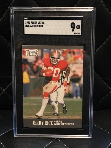1991 Fleer Ultra San Francisco 49ers Jerry Rice Football Card SGC 9 ...