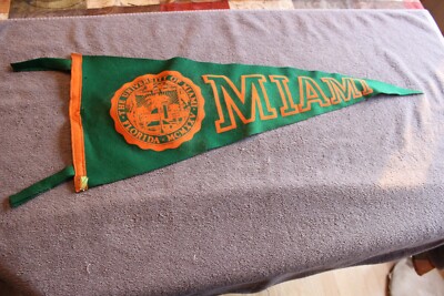 1950's University of Miami 28" soft felt college pennant | eBay