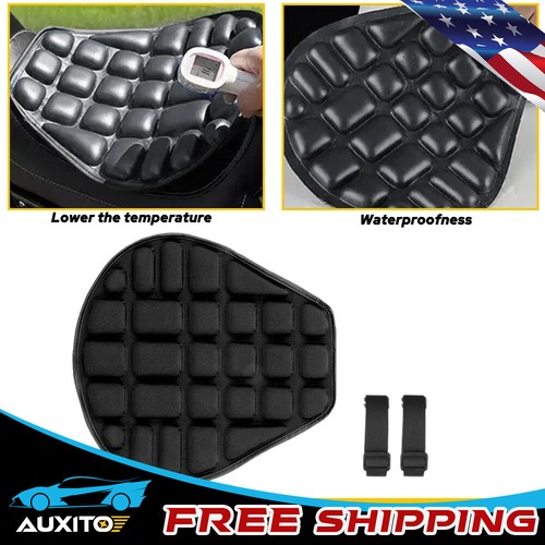 Motorcycle Comfort Seat Gel Cover Pad 3D Cushion Relief Pressure Black ...