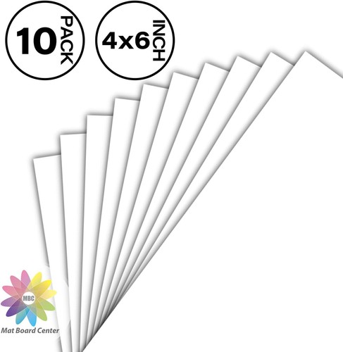 Mat Board Center, Pack of 10 4x6 White Uncut Boards, Acid Free, 4-Ply ...