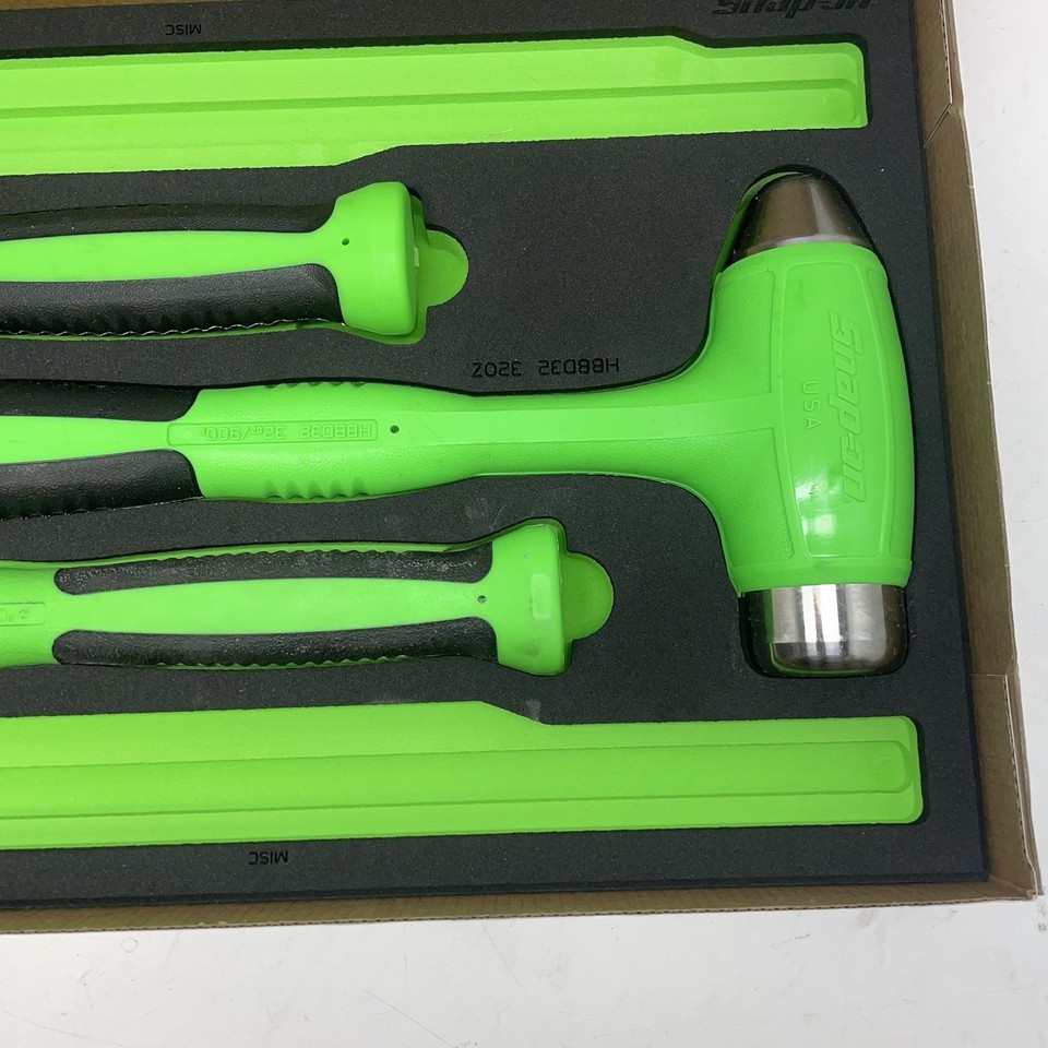 Snap On 3 Pc Dead Blow Ball Peen Soft Grip Hammer Foam Set Hbbd3fg | eBay