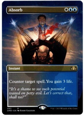 1x - Absorb - ( borderless ) - Dominaria Remastered - NM MTG | eBay