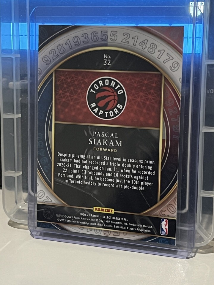 Pascal Siakam Panini Select NUMBERS Insert Card #32 Toronto Raptors | eBay