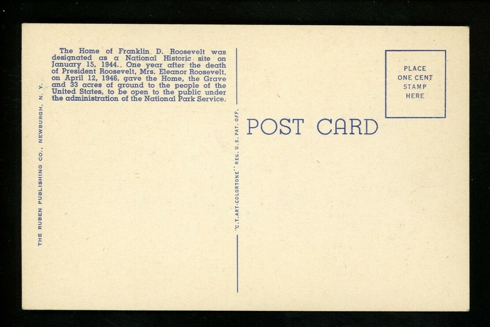 President postcard Franklin D Roosevelt FDR home Hyde Park, NY linen ...