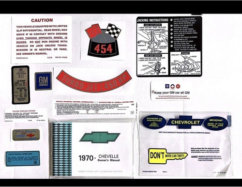 1970 LATE CHEVELLE LS6 454 DECAL PACKAGE OEM FACTORY GM LICENSED ...