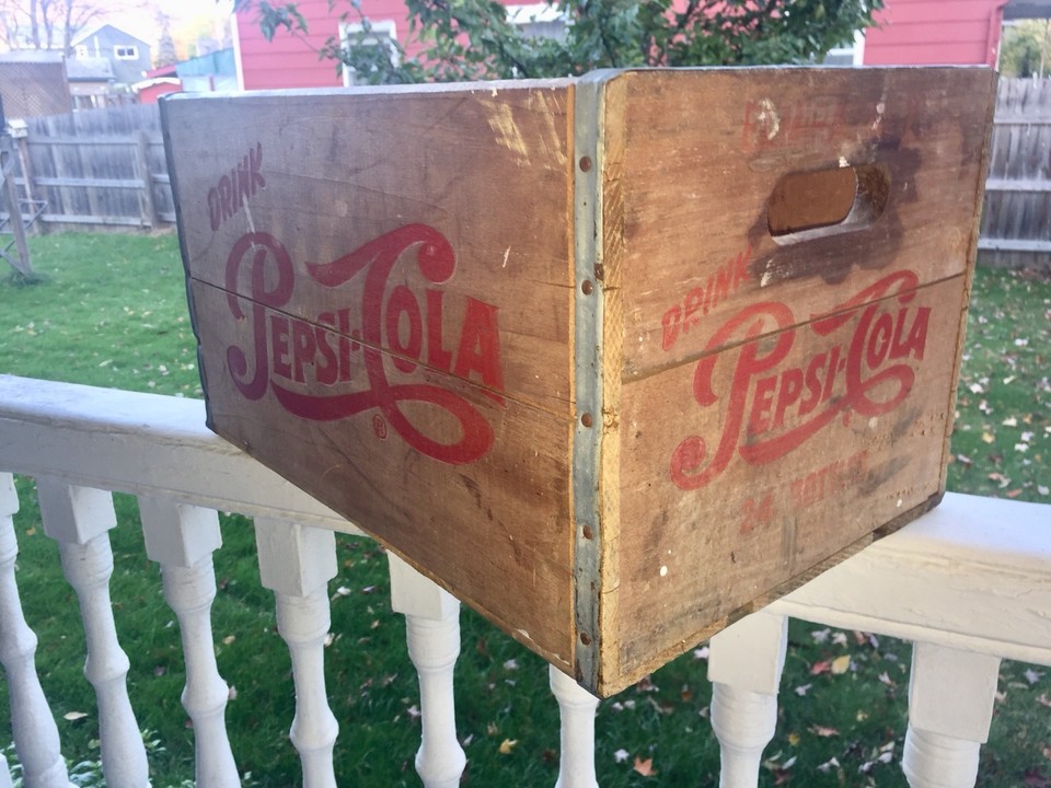 Vintage Pepsi Wooden Box Elmira NY | eBay