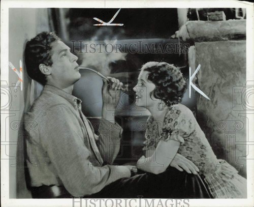 1951 Press Photo Janet Gaynor, actress, in film scene with co-star ...