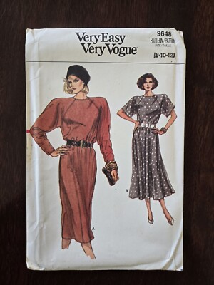 Vogue 9648 Misses Raglan Sleeve Dress Pattern 8-12 *Uncut* | eBay