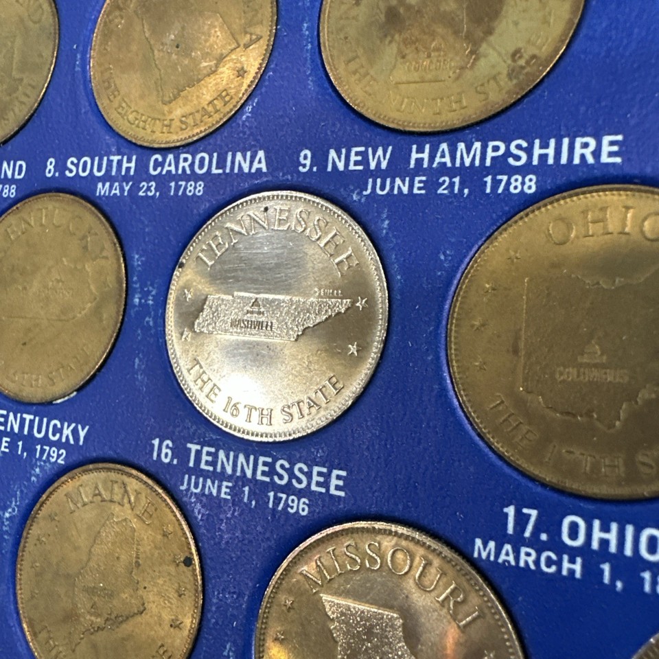 Vintage 1969 Shell Oil States Of The Union 50 Solid Bronze Collectors ...