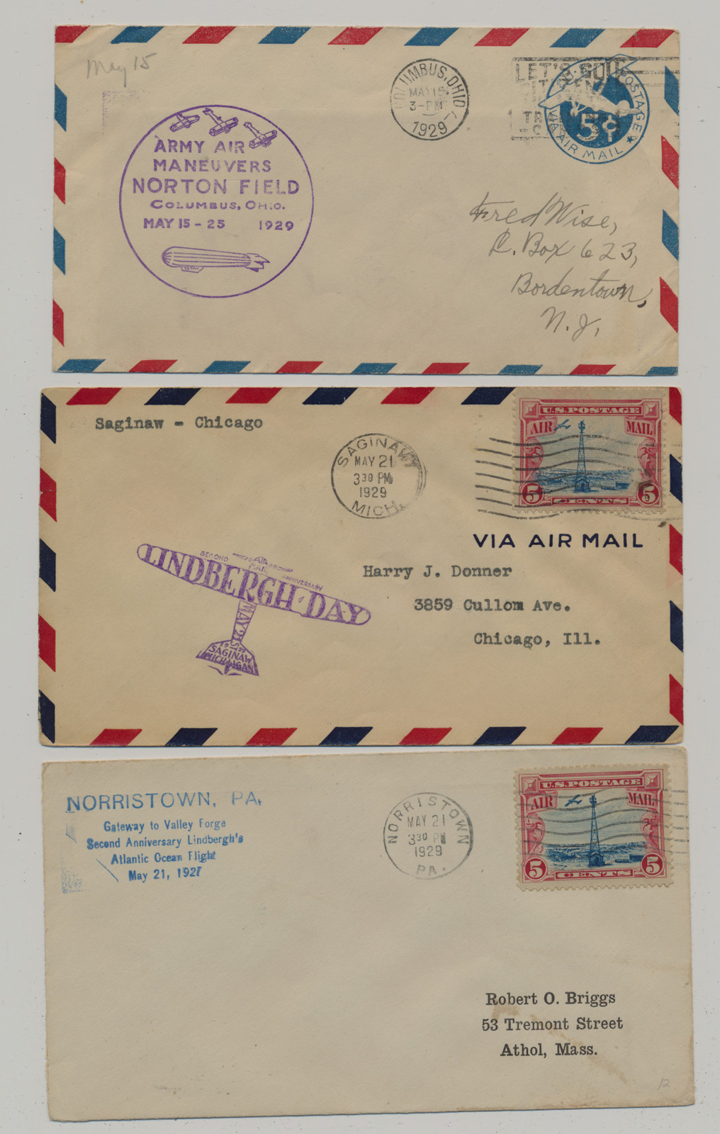US - 3 Airmail Covers Lot # 152 | eBay