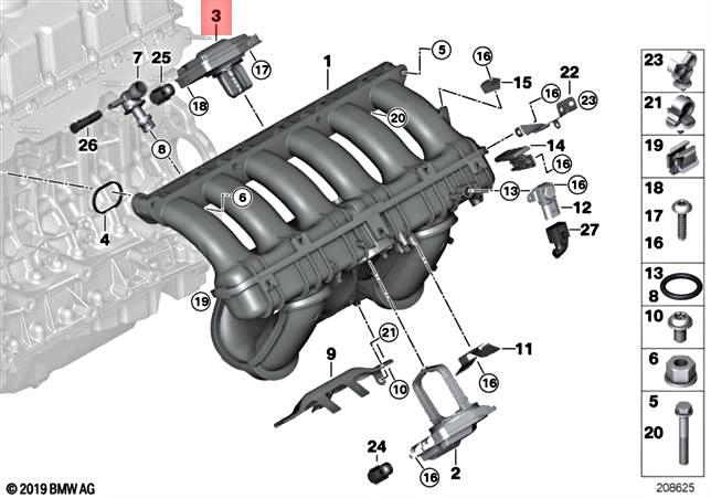 Genuine BMW Air Intake Manifold Flap Adjuster Unit DISA Valve OEM ...