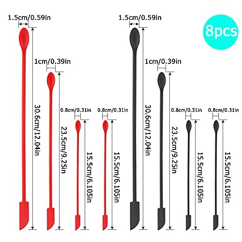 8 Pcs Mini Spatulas Makeup Scraper Silicone mini spatula for cosmetics ...