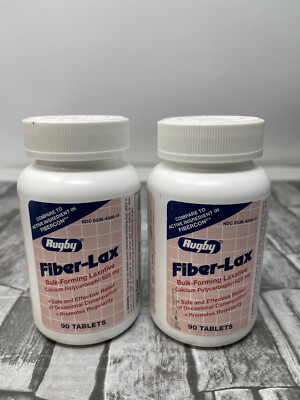 2 PACK Rugby Fiber-Lax Constipation Relief 625mg total 180tablets -EXP ...