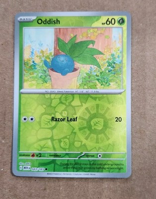 Pokemon 151- Reverse Holo Card- Oddish 043/165 | eBay