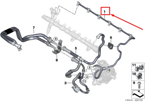 NEU BMW 3 TOURING G21 MOTOR ÜBERLAUFÖLLEITUNG 13538598175 8598175 ...