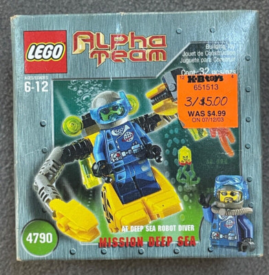 VTG Lego Alpha Team Mission Deep Sea Robot Diver Set 4790 Sealed 2002 ...