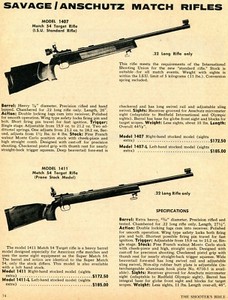 1971 Print Ad of Savage Anschutz Model 1407 & 1411 Match 54 Target ...
