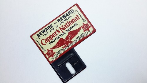 VINTAGE CAPPER'S NATIONAL PROTECTIVE SERVICE LICENSE PLATE TOPPER | eBay