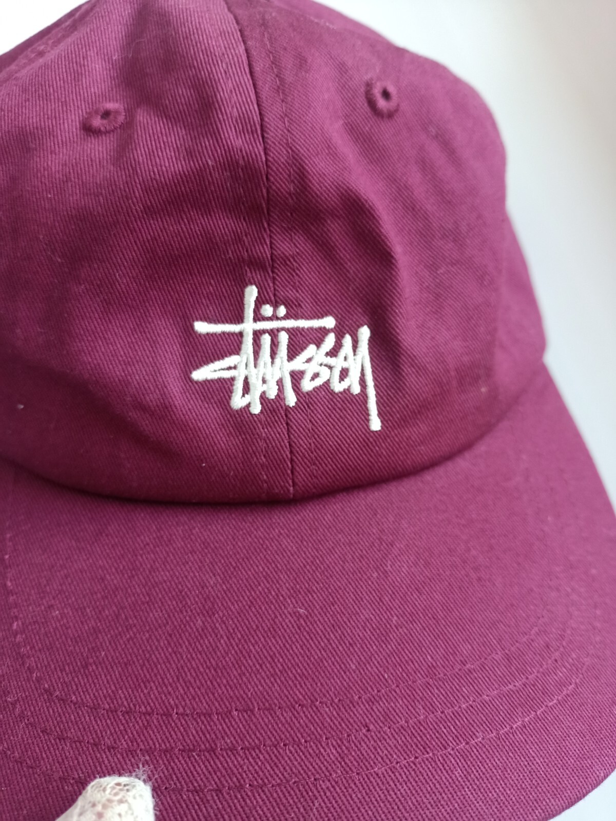 Stussy Burgundy Embroidery Small Logo Cotton hat cap … - Gem