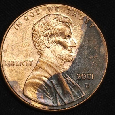 2001 D Defective Plating on Planchet US Mint Error Coin Lincoln ...