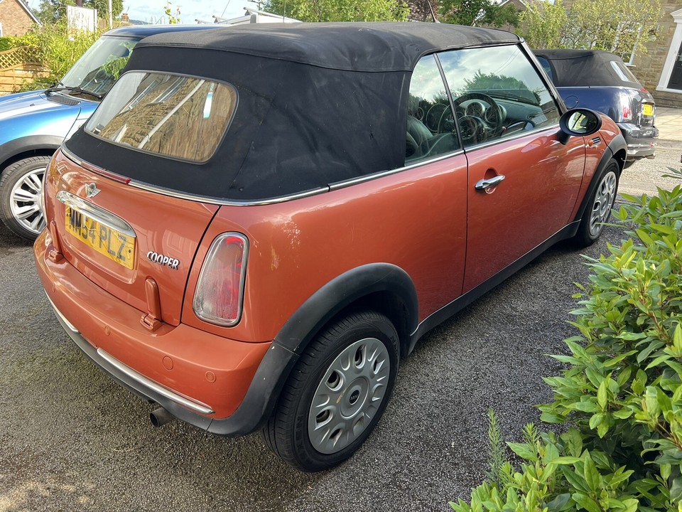 Breaking Mini R52 Cooper Convertible In Orange, Half Leather Interior ...