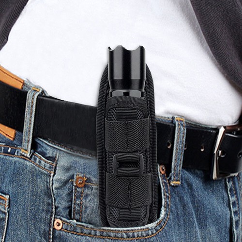 Tactical LED Flashlight Holster 360° Rotatable Holder Pouch Carry Belt ...