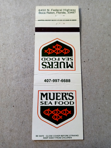 Vintage Matchbook: Muer's Sea Food, Boca Raton, FL | eBay