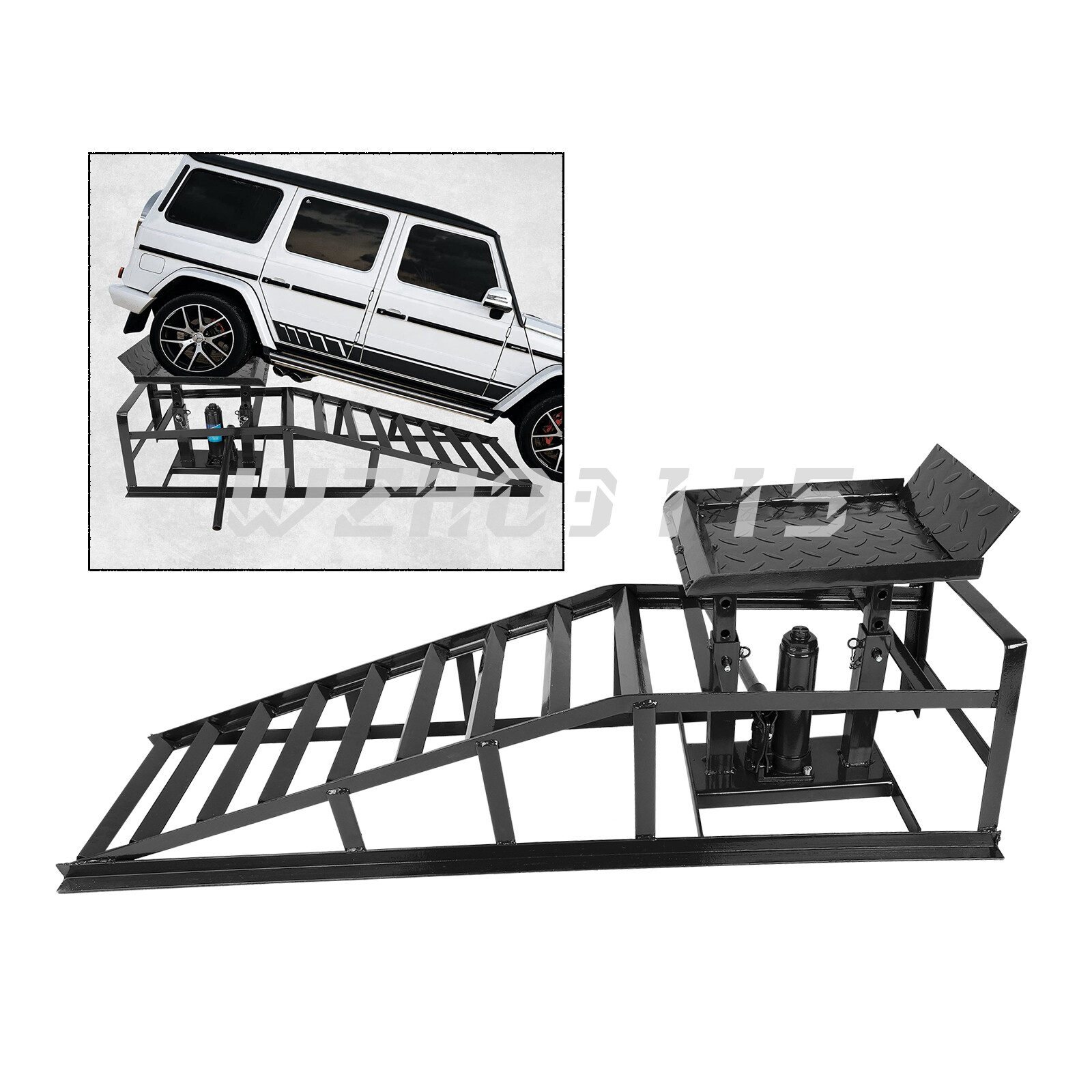 New 2X Hydraulic Car Ramps hydraulic Vertical Ramps 5t/11000lb Black | eBay
