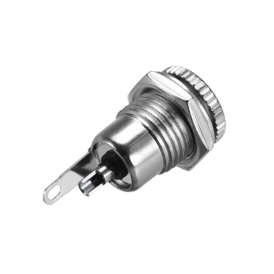 Panel Mount DC Connector Power Audio Video Socket 5.5mm x 2.5mm Silver ...