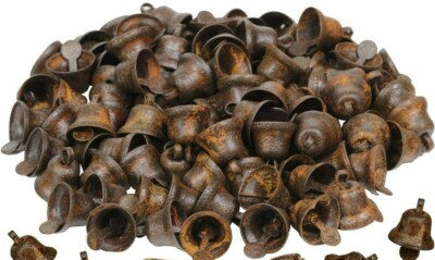 10 Rusty Metal Bell Charms Liberty Bell Decorations 10mm Set Supplies ...