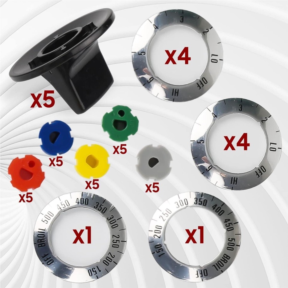 KN002 RKE Universal Electric Range Knob Kit Compatible with Many Range ...