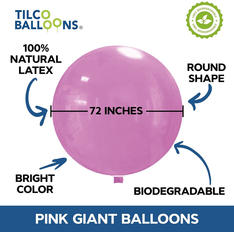 | 72 Inch Giant XL Balloons Pink | Extra Large Jumbo Party Balloons for ...