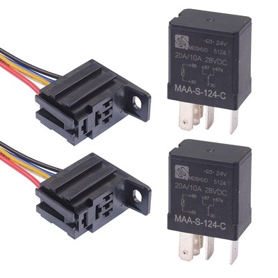 2 x 24V Micro Automotive Changeover Relay 35A 5-Pin SPDT with Harness ...