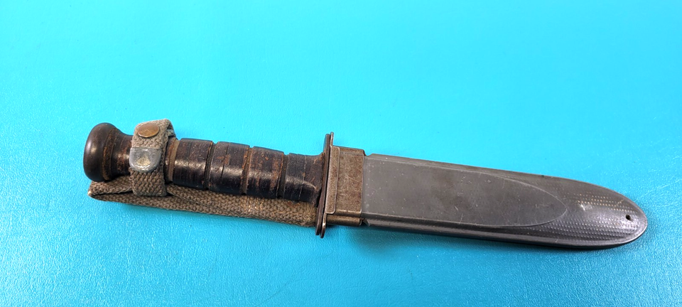 WWII KA-BAR USN Mark 2 Commando Fighting Knife & US Navy Scabbard 4th ...