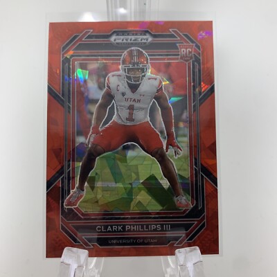 Clark Phillips III 2023 Prizm Draft Picks #169 Rookie Red Cracked Ice ...