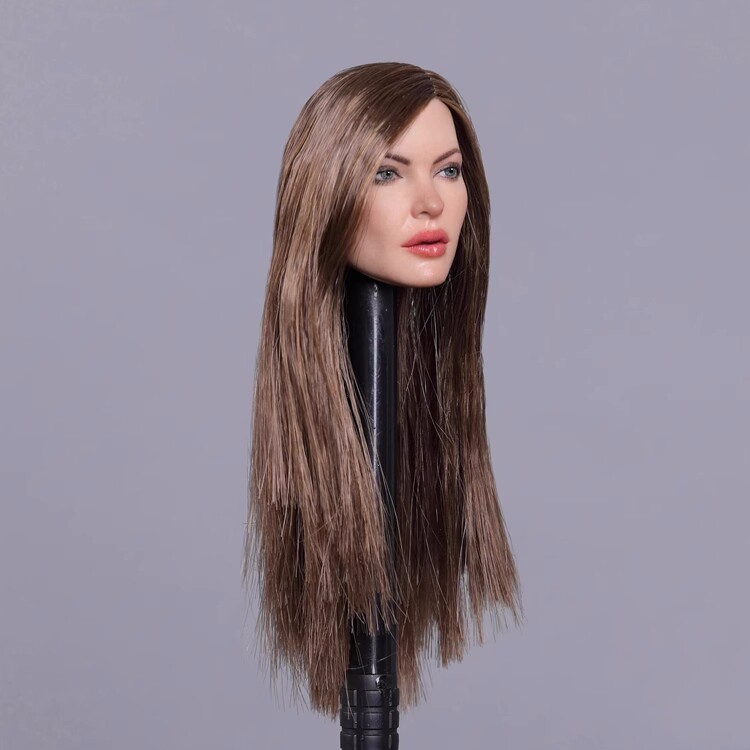 New 1/6 Female Head Sculpt Long Brown Hair for 12" GACTOYS Suntan ...