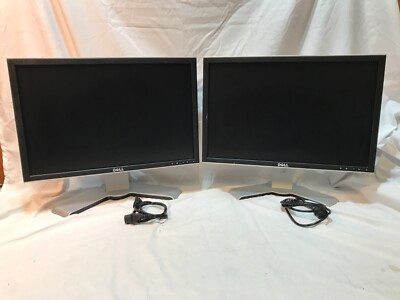 DUAL Dell 2208WFP / 2208wfpf 22" Wide Screen LCD Computer Monitor * LOT ...