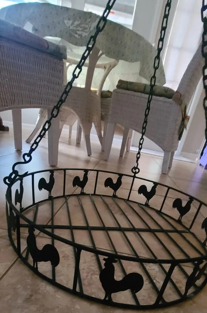 Rooster Pot Rack With Lighting