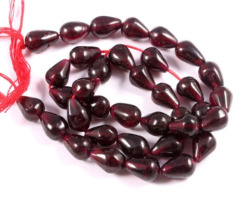 Natural Garnet Teardrop Beads Smooth Plain Red Garnet Beads for Jewelry ...