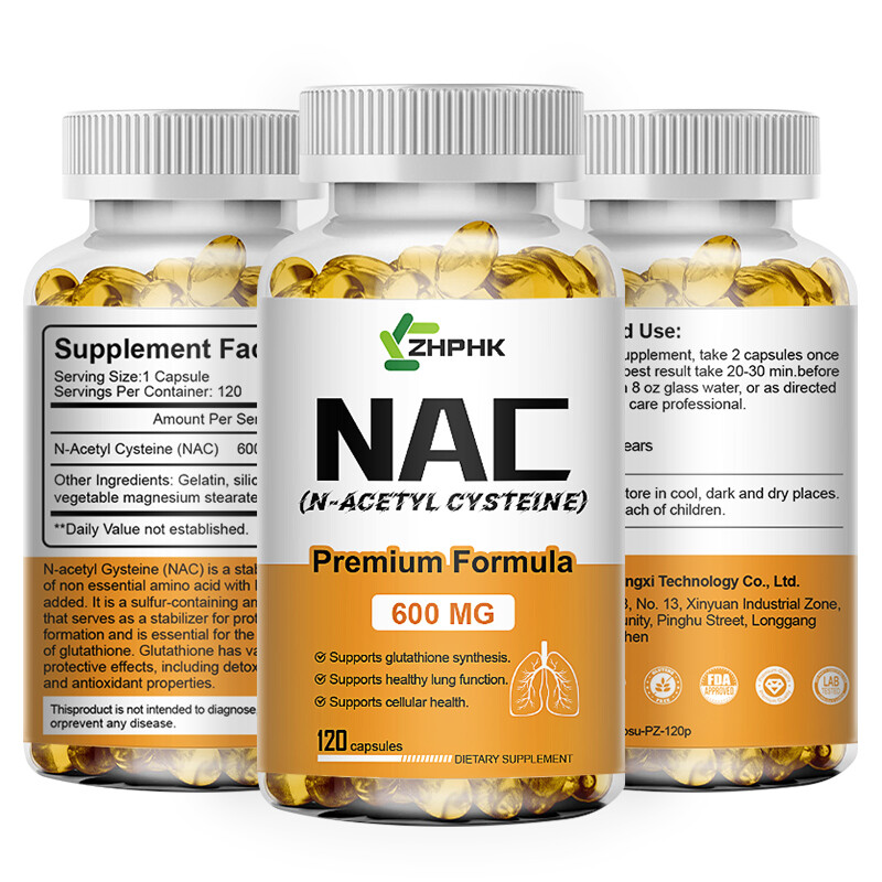NAC N-Acetyl Cysteine 600 mg 120 Capsules - Antioxidant,Tracheal & Lung ...