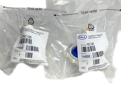 (2) PALL Kleenpak Presto Aseptic Connector 1/2” HB 14mm ID PSC1G06 | eBay