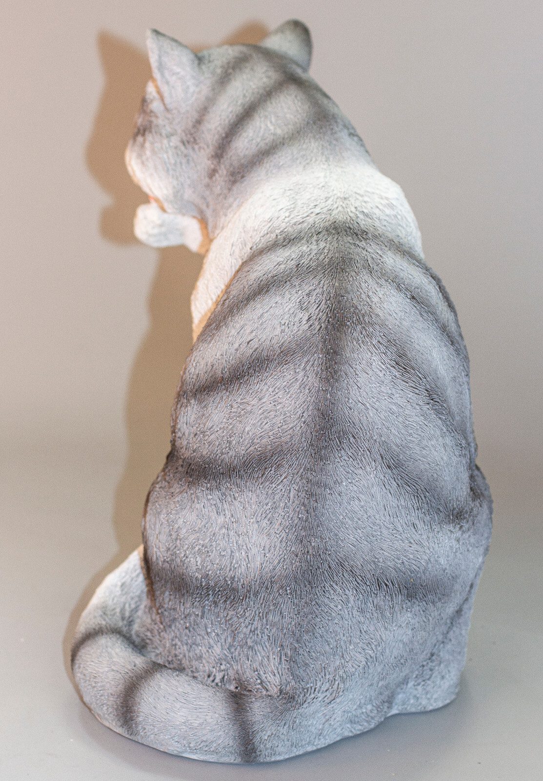 Gray Tabby Cat Urn Pet Ashes Statue Memorial Grave Decor Realistic ...