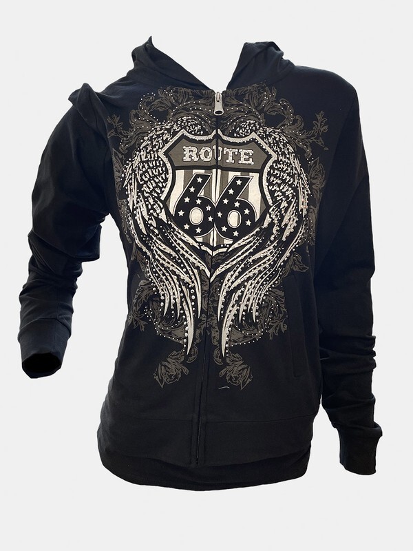 Bus Stop American Flag Route 66 Hoodie Small | eBay