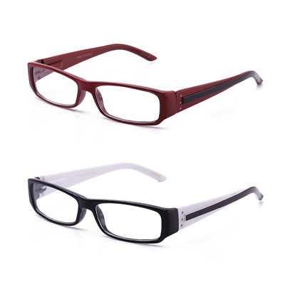 2 Tone Color Rectangular Reading Glasses Spring Loaded Hinge Many ...
