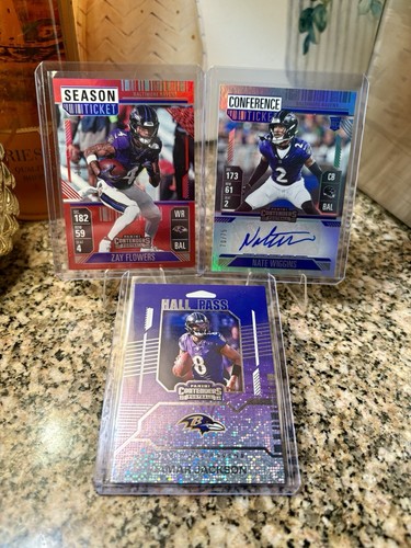 2024 Panini Contenders Lamar Jackson/Zay Flowers/Nate Wiggins Auto # 28 ...